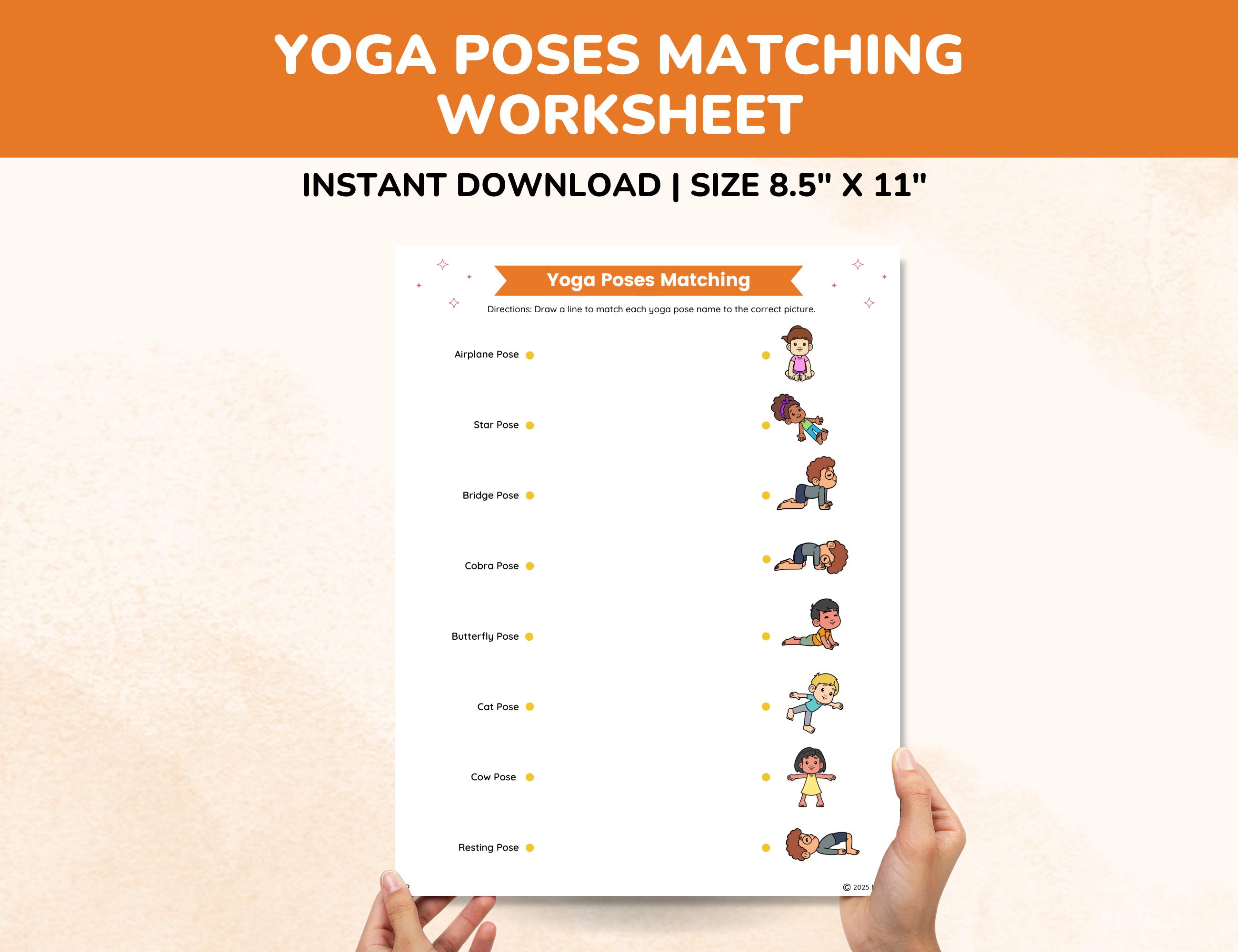 Yoga Worksheets for Kids Printable-yoga Posters Kids Teens-anxiety ...