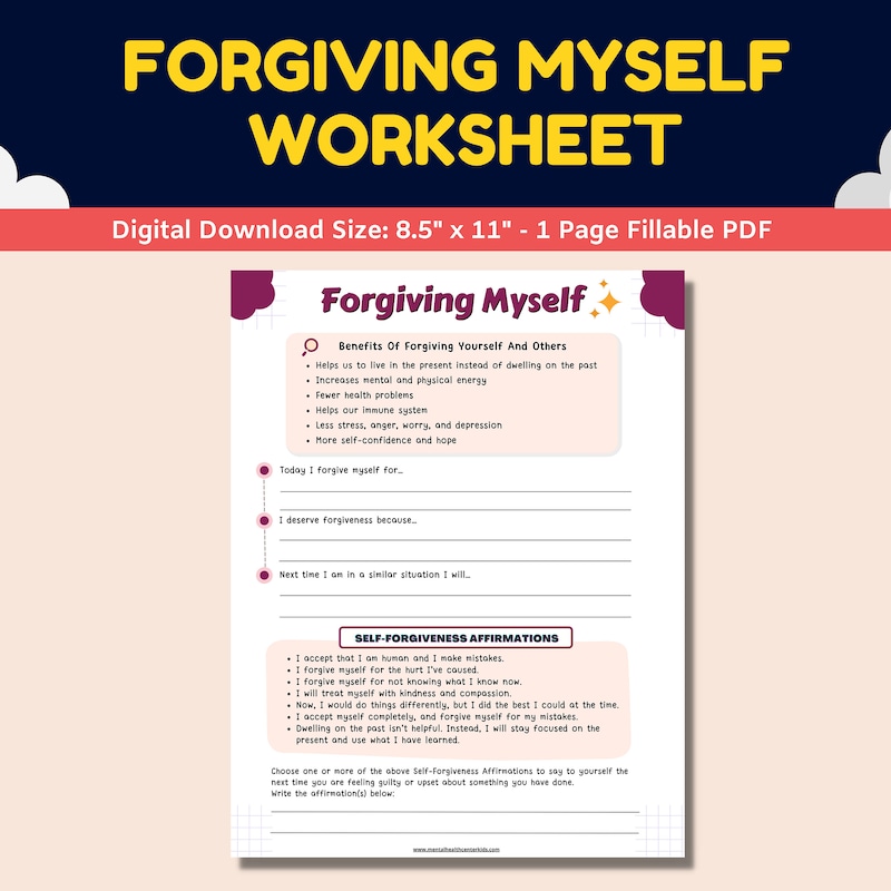 Forgiveness Worksheet - Etsy