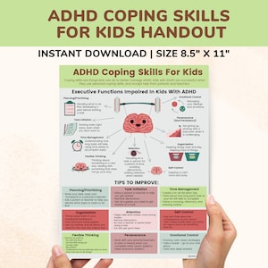 ADHD Printable Handouts 5-page Mini-bundle Kids-teens-child Therapy ...
