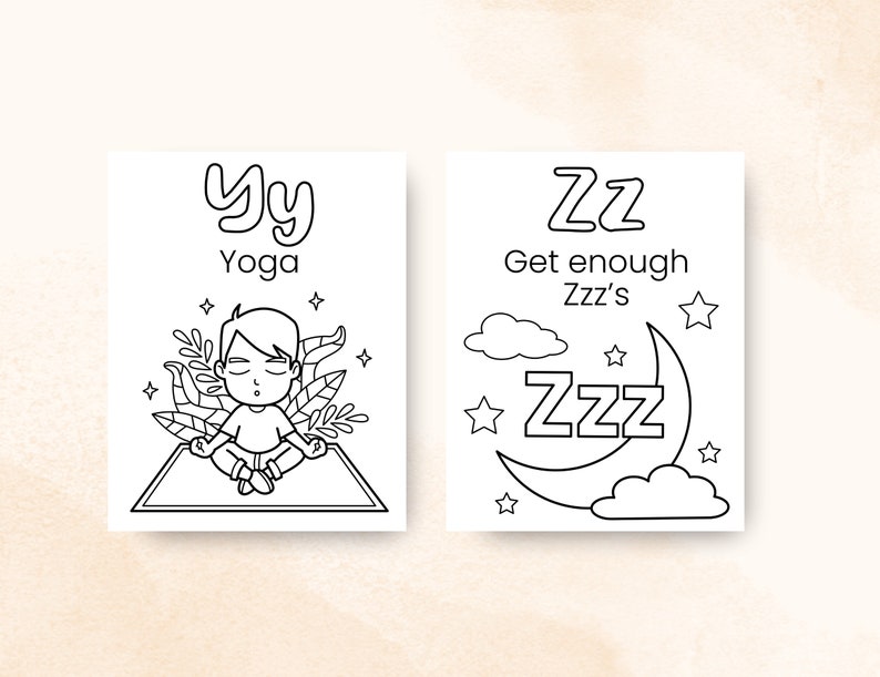 Coping Skills Alphabet Printable Coloring Pages Book Kids Teens Boys ...