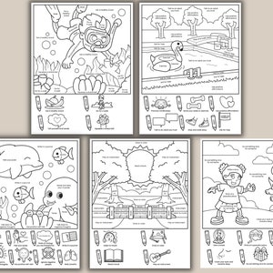 Summer Coloring Pages for Kids-color by Coping Skills Coloring - Etsy