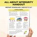 Integrity Printable Character Education for Kids Teens, Therapy ...