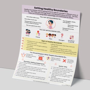 Boundaries Poster PDF for Kids Teens-social Skills Healthy Boundaries ...
