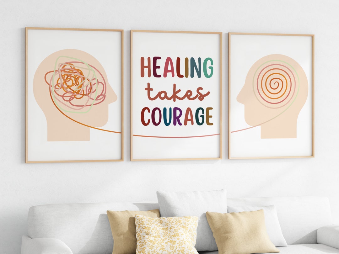 Healing Takes Courage Therapy Posters-talking Helps Mental Health ...