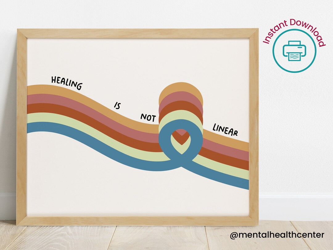 Healing is Not Linear Digital Print-therapist Office Decor-wall Art ...