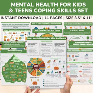 Mental Health Coping Skills Printable Therapy Handouts for Kids & Teens ...