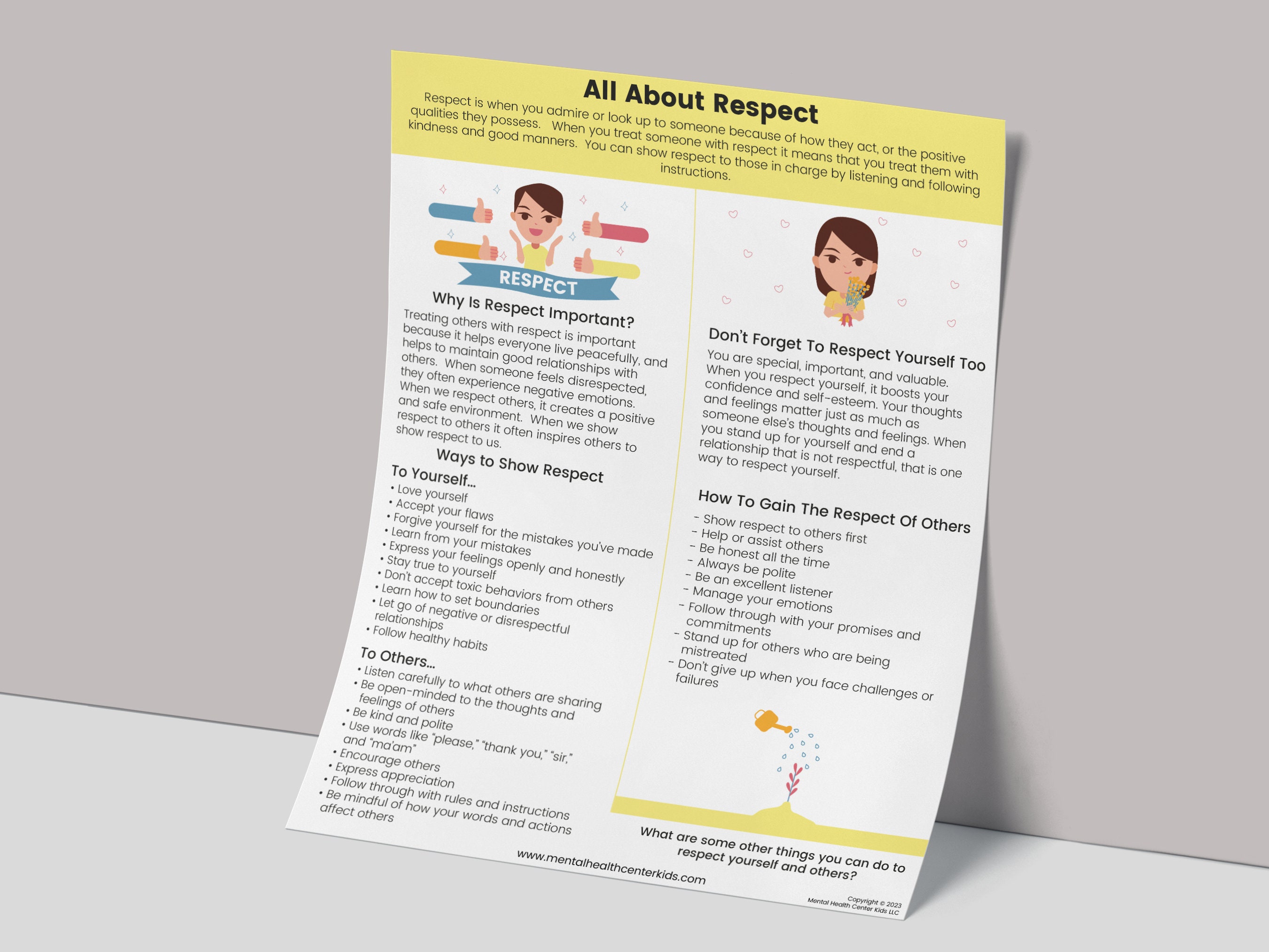 Respect Printable Poster PDF Character Education for Kids - Etsy UK