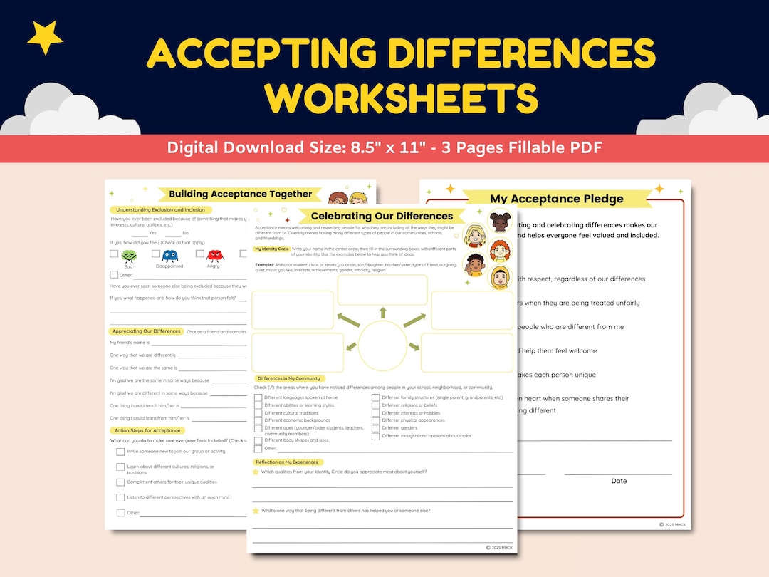 Accepting Differences Worksheets Character Education Kids-teens ...
