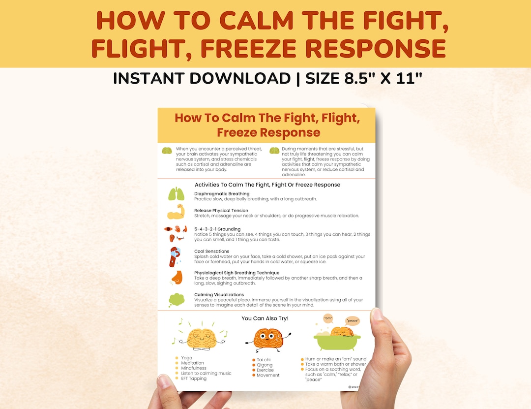 How to Calm the Fight Flight Freeze Response PDF Therapy Handout - Etsy