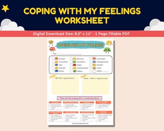 My Coping Cheat Sheet for Kids Therapy Worksheet for Kids - Etsy