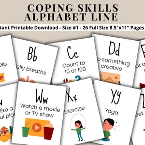Coping Skills Alphabet Line Printable Posters for Classroom - Etsy
