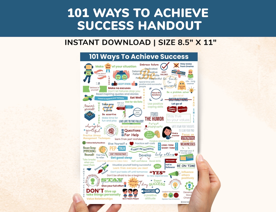 101 Ways to Achieve Success Printable Poster - Kids, Teens, Young ... 101 Ways to Achieve Success Printable Poster - Kids, Teens, Young ...