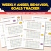 Weekly Classroom Anger-behavior Management-goals Tracker Emotions ...