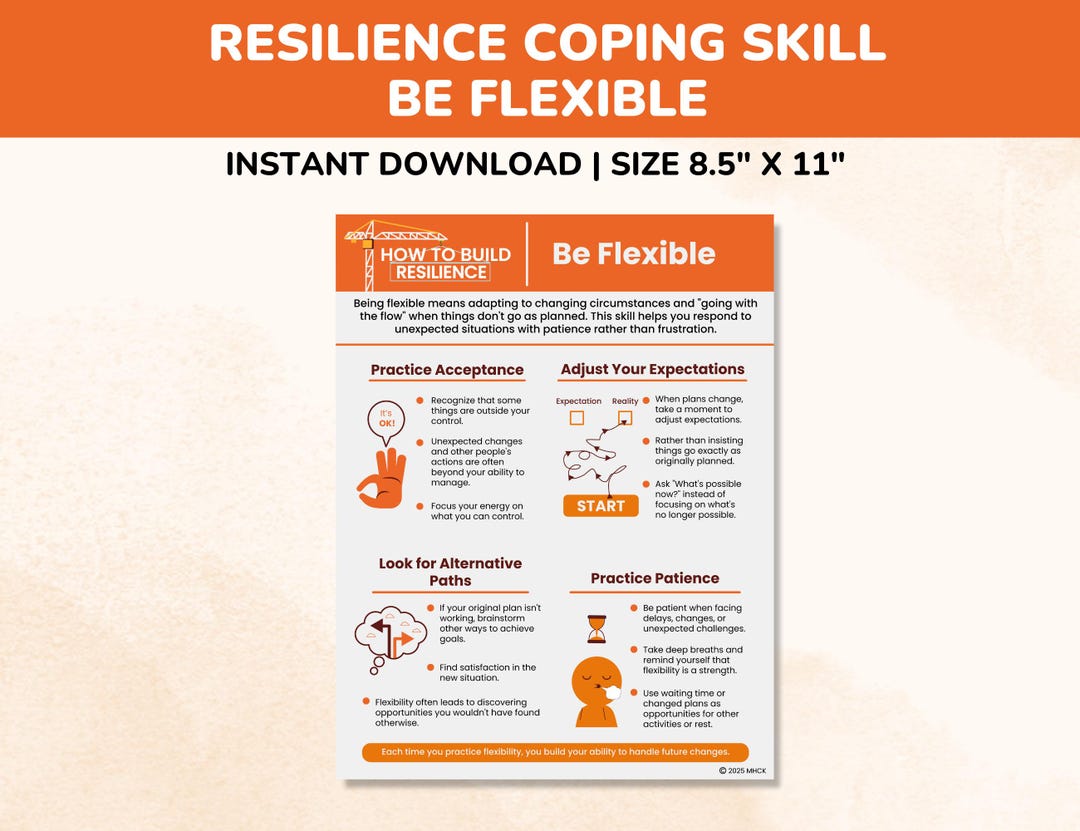 Be Flexible-flexibility Therapy Handout - Resilience Coping Skills ...