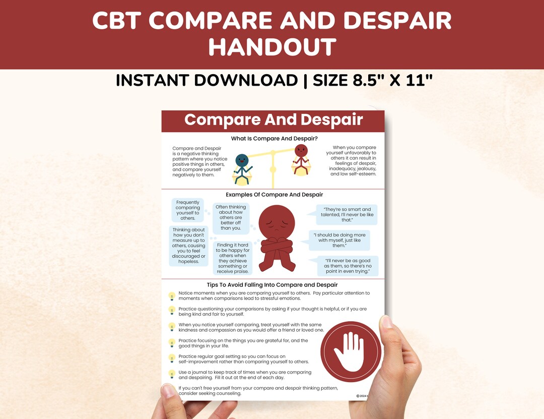 Compare & Despair CBT Cognitive Distortion Thinking Errors Kids-teens ...