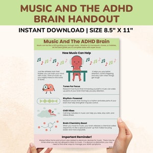 ADHD and Music Printable Handout Kids-teens-adults-executive ...
