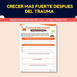 Spanish Trauma/ptsd Worksheet for Kids-teens - Crecer Mas Fuerte ...