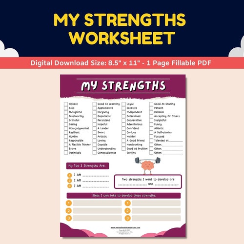 My Positive Qualities Self-esteem Worksheet for Kids Teens - Etsy