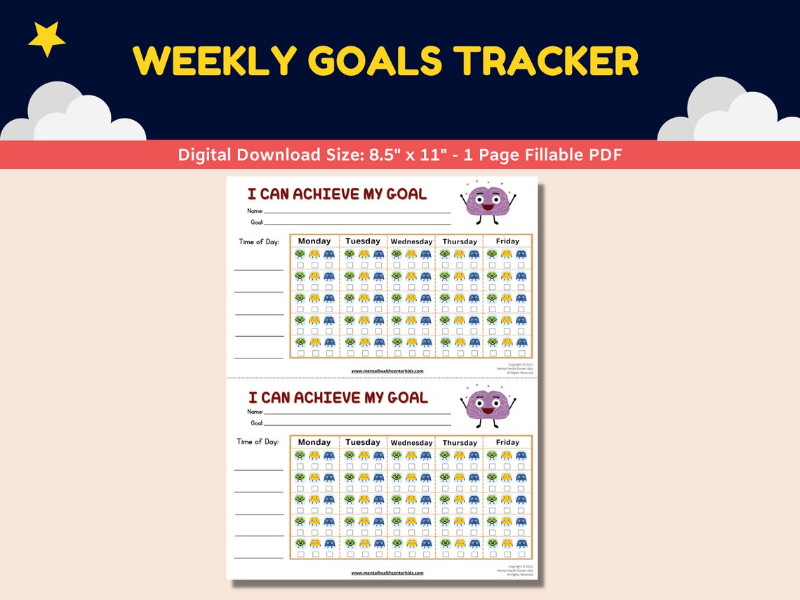 Weekly Classroom Anger-behavior Management-goals Tracker | Etsy