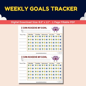 Weekly Classroom Anger-behavior Management-goals Tracker Emotions ...