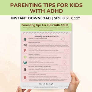 ADHD Child Parenting Tips PDF Therapy Handout for Kids-teens-adhd ...