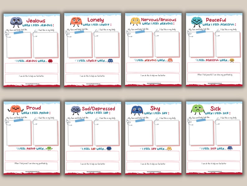 Feelings/emotions Worksheets for Kids 28 Pg Identifying Feelings ...