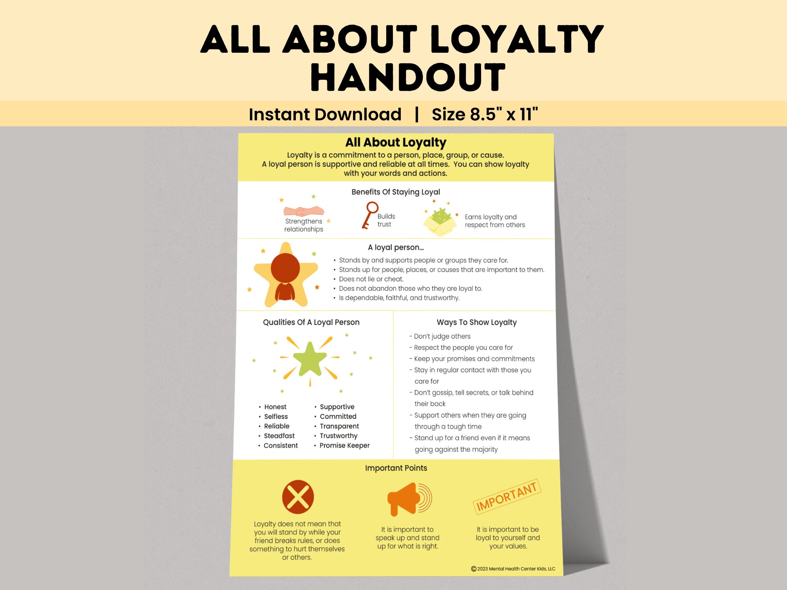 Loyalty Character Trait Poster for Kids Teens-school - Etsy UK