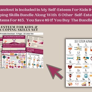 Self Esteem Coping Skills Alphabet Printable Poster Kids - ABC Self ...