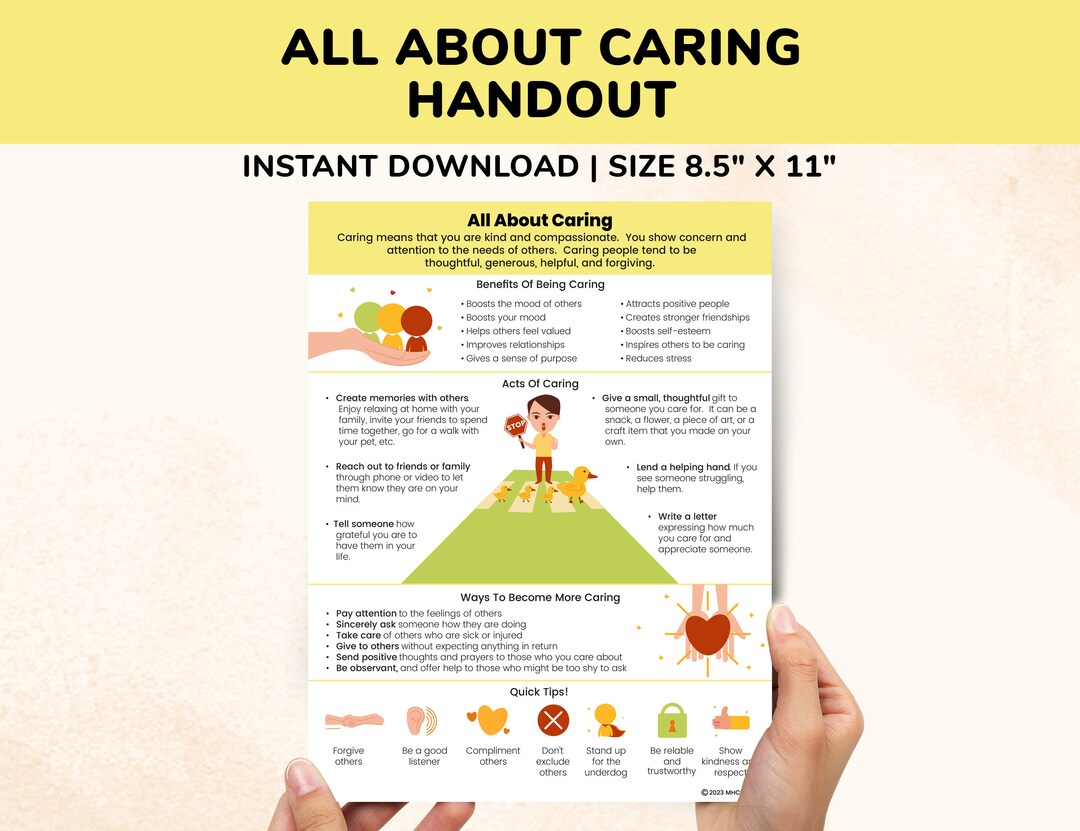 Caring Character Education for Kids Teens Printable Poster-coping ...