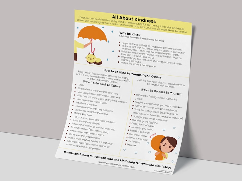 Kindness Printable Poster PDF Character Education for Kids - Etsy