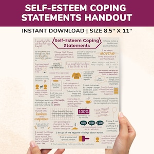 Self-esteem Coping Statements Positive Affirmations for Kids Teens ...