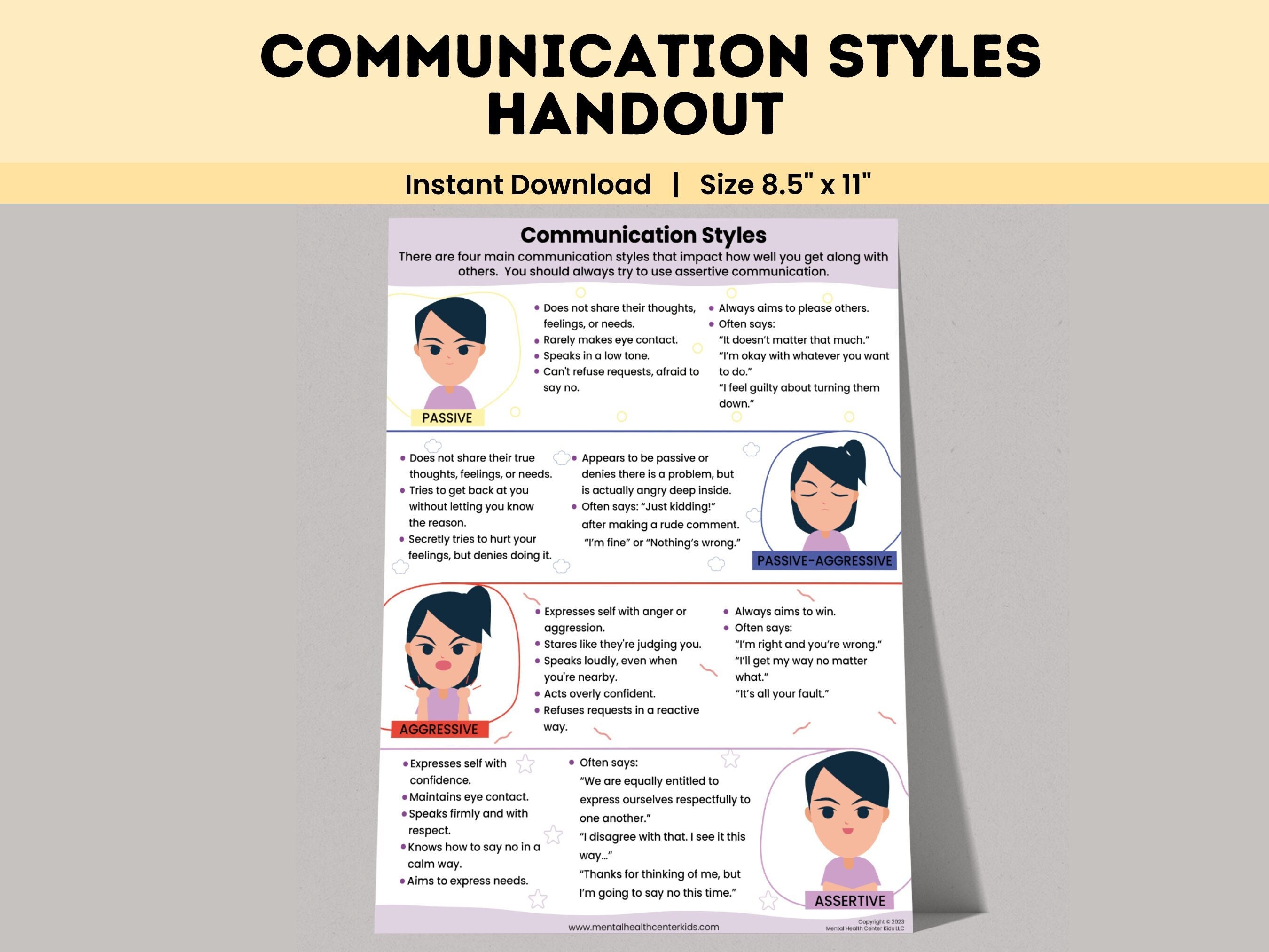 Communication Styles Social Skills PDF Kids Teens-school - Etsy UK