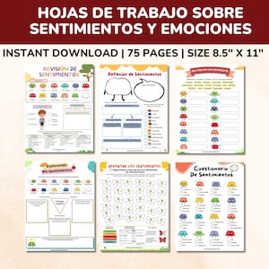 Spanish Feelings/emotions Worksheets 20 Page Bundle Kids-teens - Hojas ...