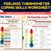 Feelings Thermometer Emotions Chart 7 Page Printable Coping | Etsy