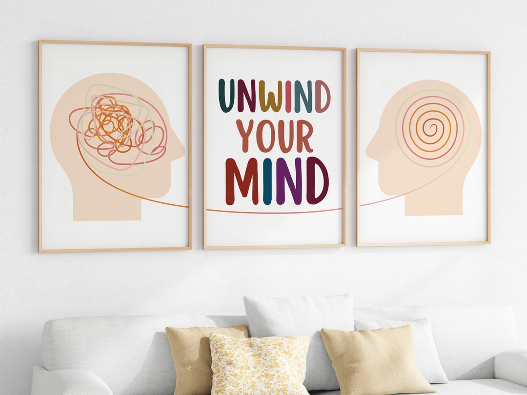 Unwind Your Mind Therapy Posters-therapy Office Decor-psychologist ...