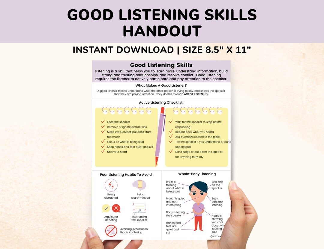 Active Listening Skills Kids Teens-teacher Social Skills Communication ...