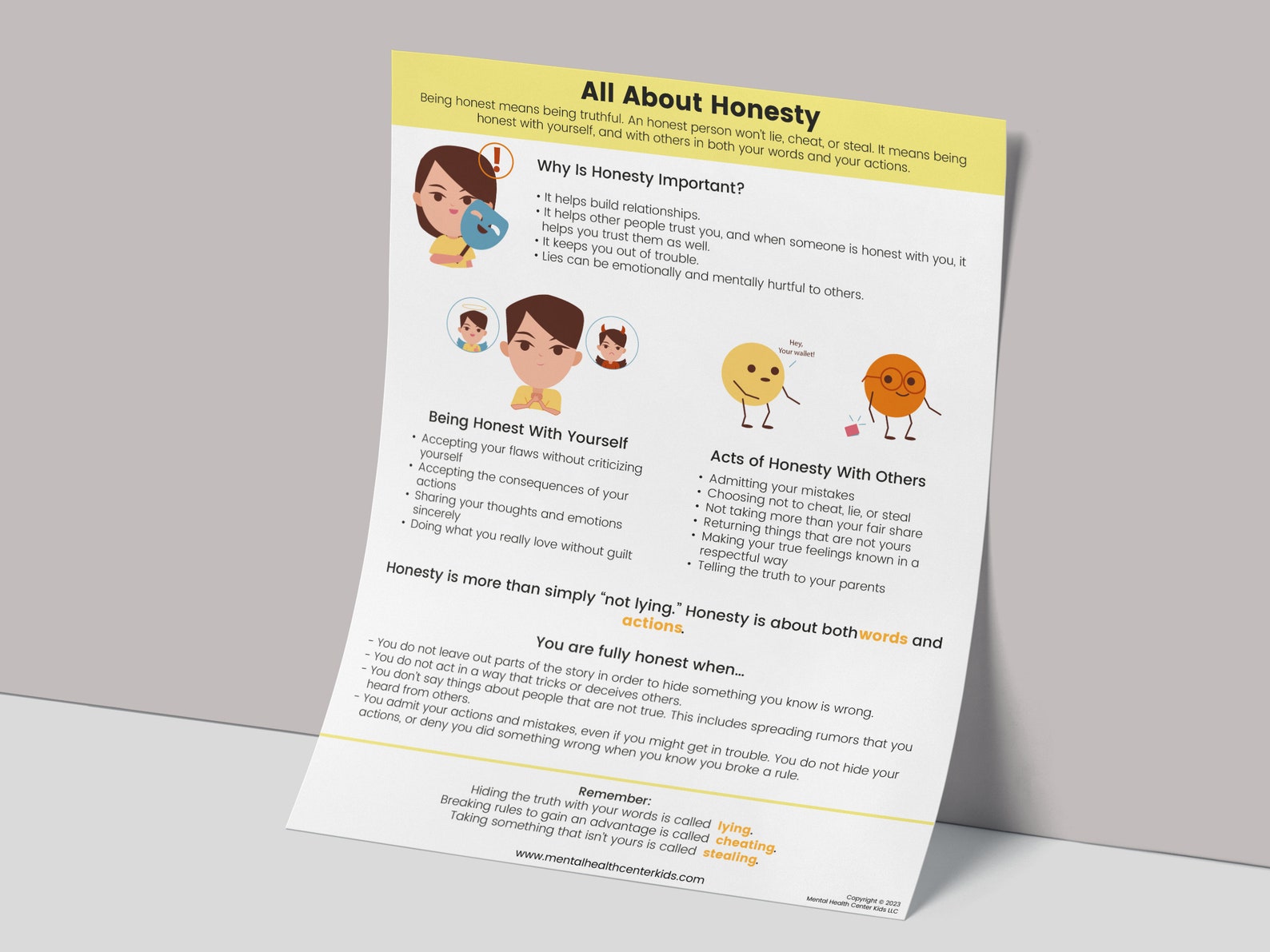 Honesty Poster Character Education for Kids Teens Character Development ...