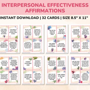 DBT Affirmation Cards-168 Positive Affirmations for Self-esteem ...