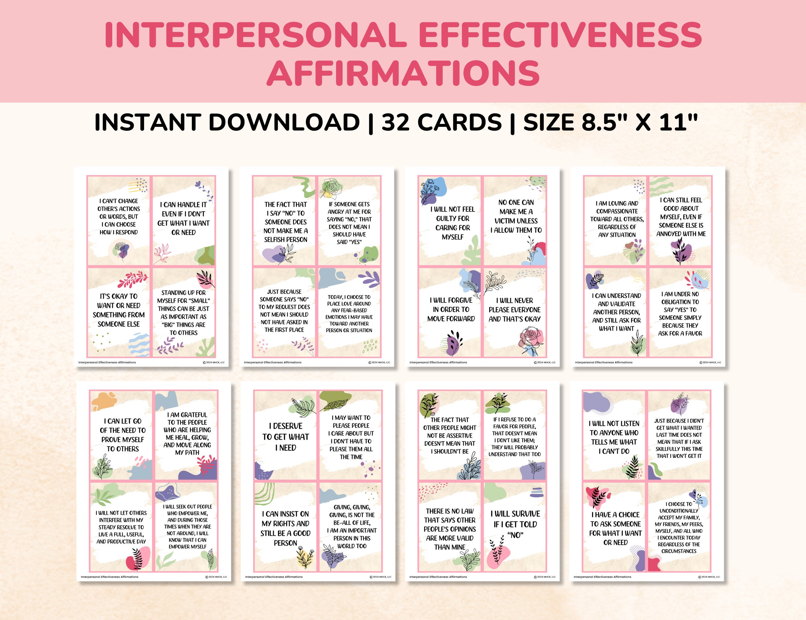 DBT Affirmation Cards-168 Positive Affirmations for Self-esteem ...