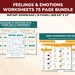 Feelings & Emotions Worksheets Chart 75 Pg Printable Bundle-coping ...