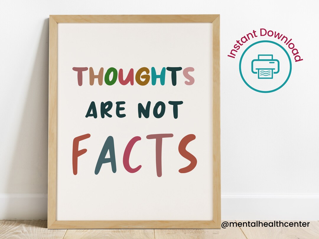 Thoughts Are Not Facts Therapy Office Poster-counselor CBT Office Decor ...