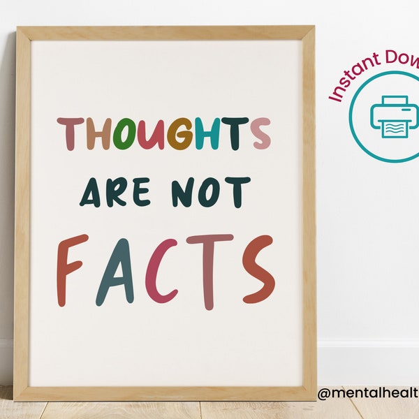 Printable Thoughts Are Not Facts - Etsy