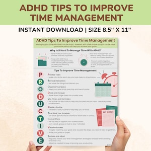 ADHD Time Management Tools Techniques-printable Handout Kids-teens ...