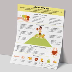 Caring Character Education for Kids Teens Printable Poster-coping ...