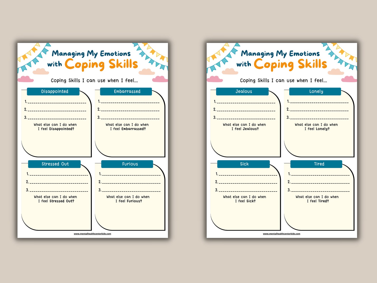 Managing Emotions & Feelings With Coping Skills 5 Pg - Etsy