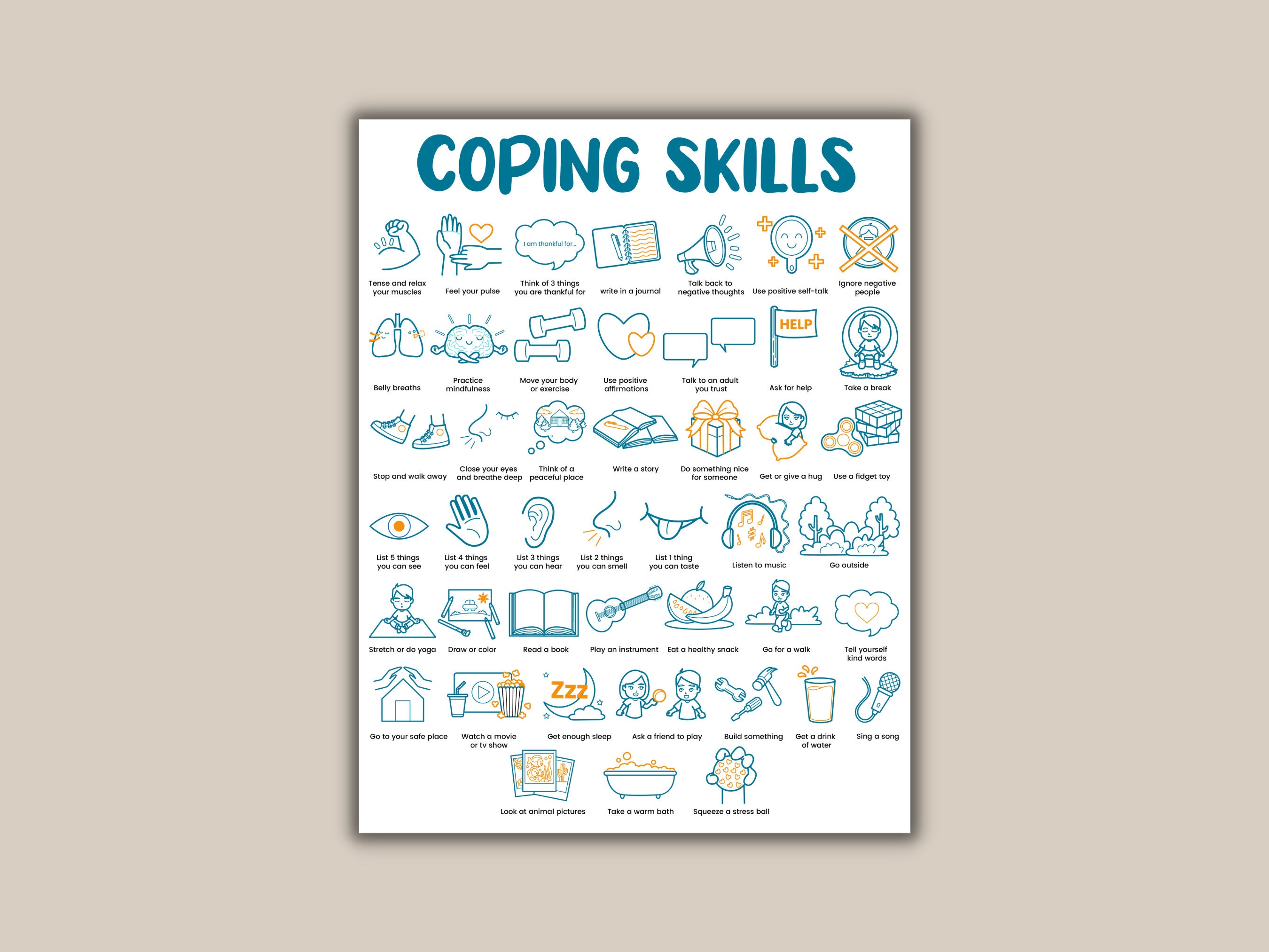 Managing Emotions & Feelings With Coping Skills 5 Pg Worksheets for ...