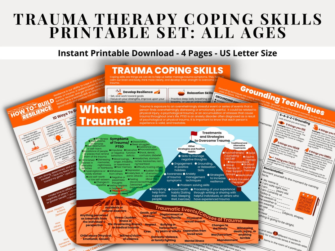 Trauma Therapy Printables PTSD Mental Health Posters - Etsy