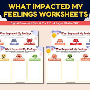 Weekly Feelings Tracker Emoji Worksheets 6 Page Set-identifying ...
