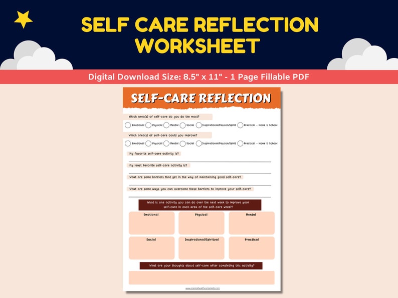 Self-care Wheel for Kids & Teens Worksheets 9 Pg Printable Trauma Self ...