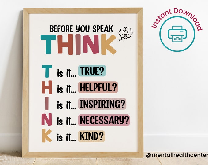 Stop Think Choose for Impulsive Kids Poster School Class Posters for ...